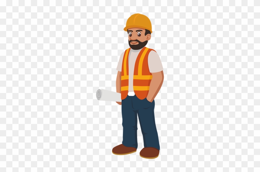 Construction Worker Cartoon Png - Difference Between Bridge And Culvert ...