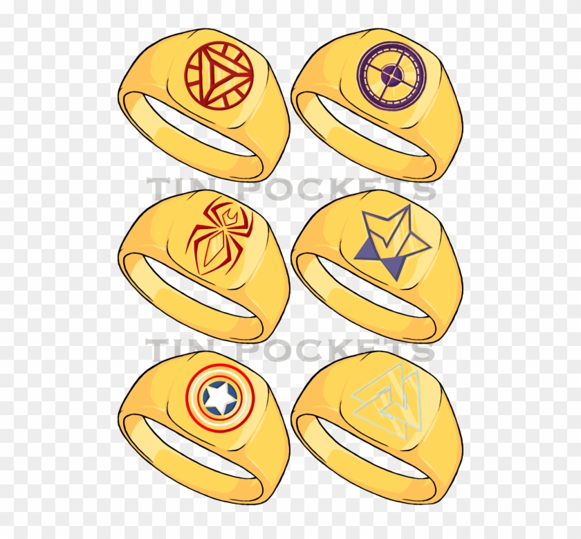 Six Avengers Rings By Tinpockets - The Avengers - Free Transparent PNG ...