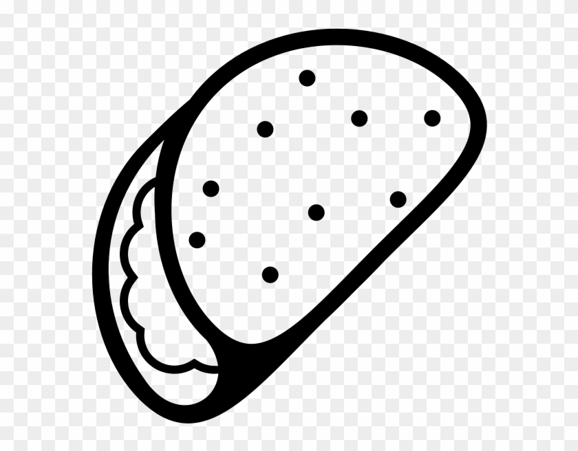 Drawn Tacos Clipart - Black And White Taco Svg - Full Size PNG Clipart Images Download