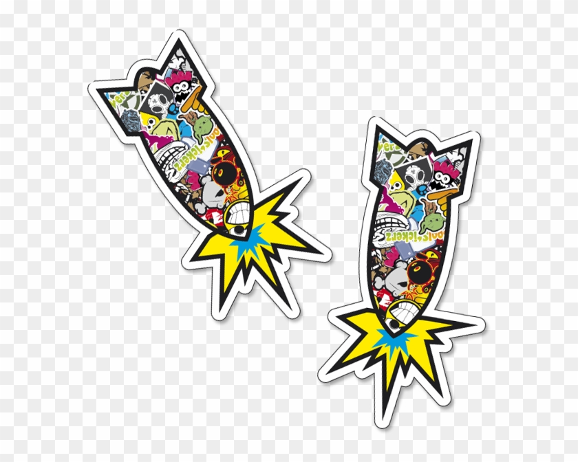 Missile Sticker Bomb - 2 Stickers - Full Size PNG Clipart Images Download