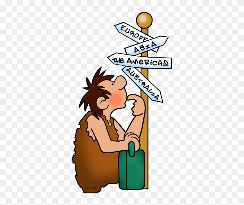 Early Humans Clip Art By Phillip Martin, Early Human - Migration ...