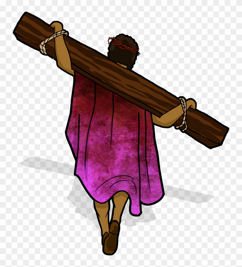 Yeshua Carries His Crossbeam Through The Streets Of - Jesus - Full Size ...
