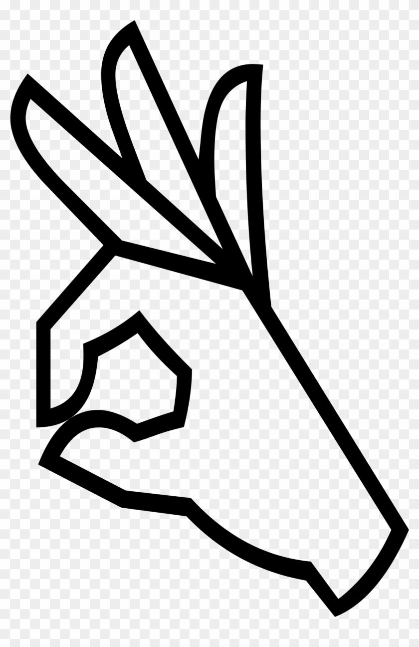 Clipart - Ok Hand Sign Drawing - Full Size PNG Clipart Images Download