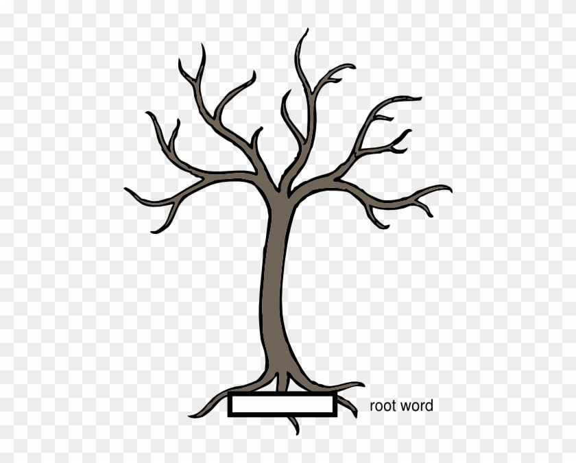 Word Tree Template - Tree With Branches Drawing - Full Size PNG Clipart ...