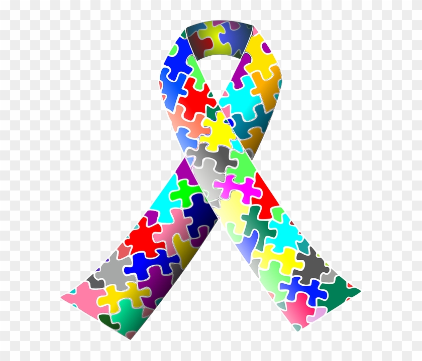 Colorful Ribbon, Loop, Award, Band, Puzzle, Colorful - Autism Logo Clip ...