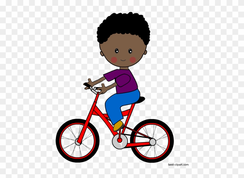 Boy Riding A Red Bicycle Clip Art - Bicycle - Full Size PNG Clipart ...