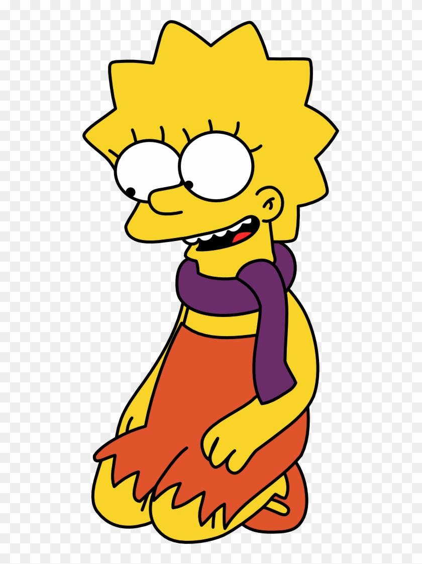 Lisa With A Purple Scarf By Mighty355 - Cartoon - Free Transparent PNG ...