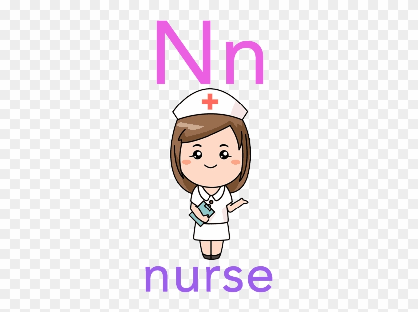 Baby Abc Flashcard - Nurse Cartoon - Full Size PNG Clipart Images Download