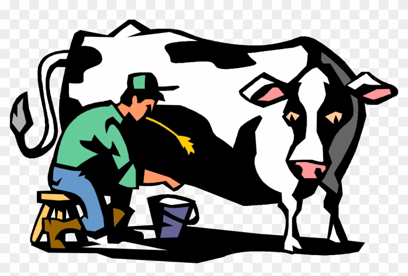 Cow - Milking A Cow Cartoon - Full Size PNG Clipart Images Download