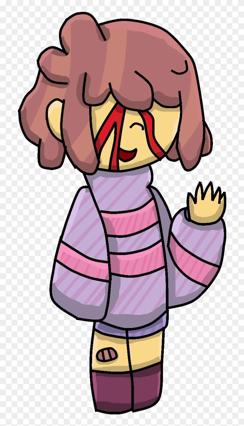 I Was Bored So I Drew This Picture Of Frisk Waving, - Cartoon - Free ...