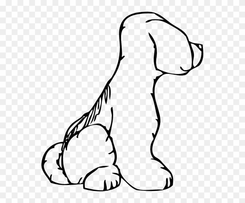 Dog From Other Side Black White Line Art 555px 37 - Side View Of A Dog ...