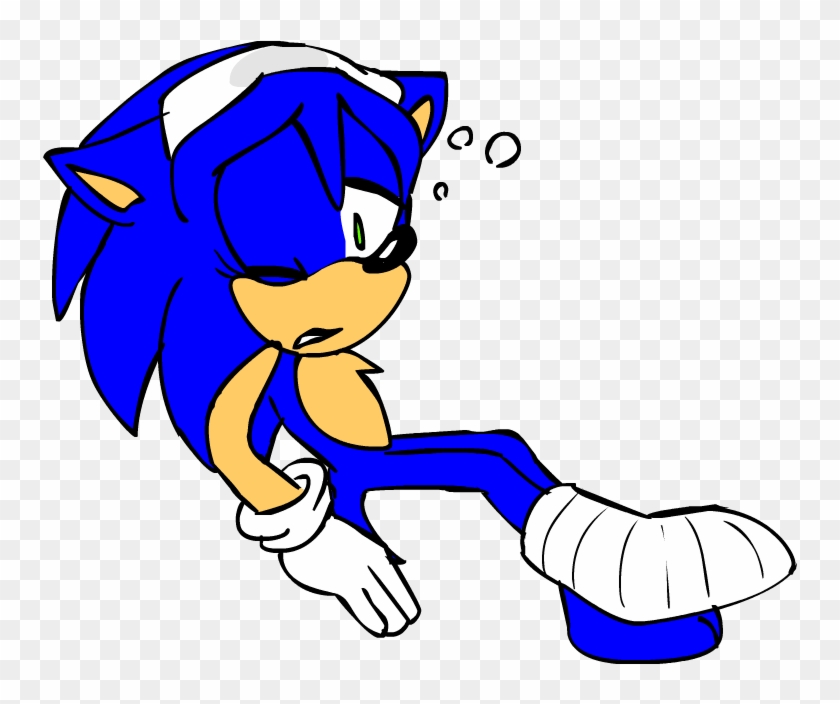 Poor Sonic - - Sonic The Hedgehog Injured - Full Size PNG Clipart ...