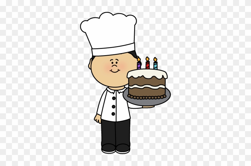 Chef With Birtday Cake Clip Art - Chef With A Cake Clipart - Full Size ...