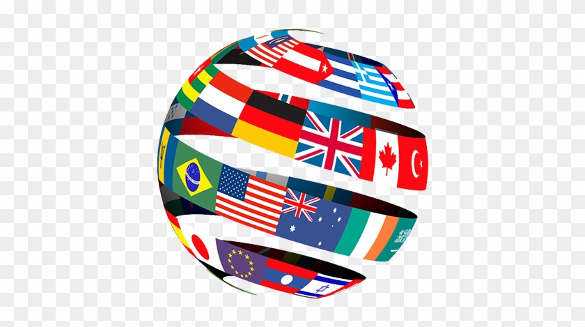 Globe Flags Of The World - Full Size PNG Clipart Images Download