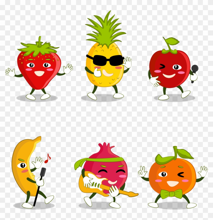 Vector Hand-painted Cartoon Fruit - Vector Graphics - Free Transparent ...