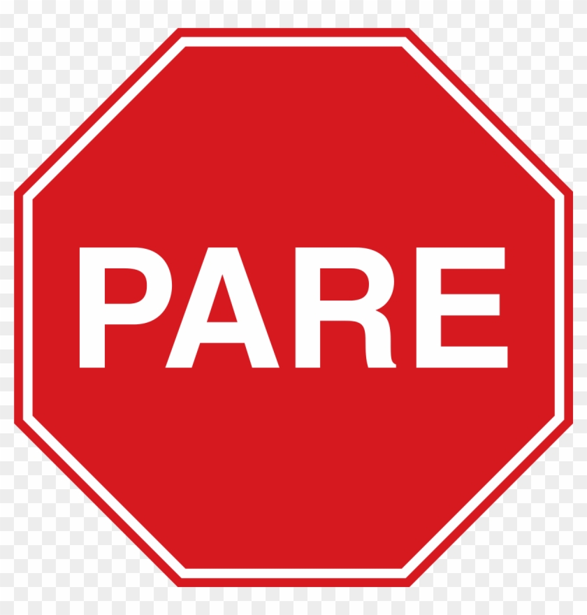 Sinal - Señal De Transito Pare - Full Size PNG Clipart Images Review