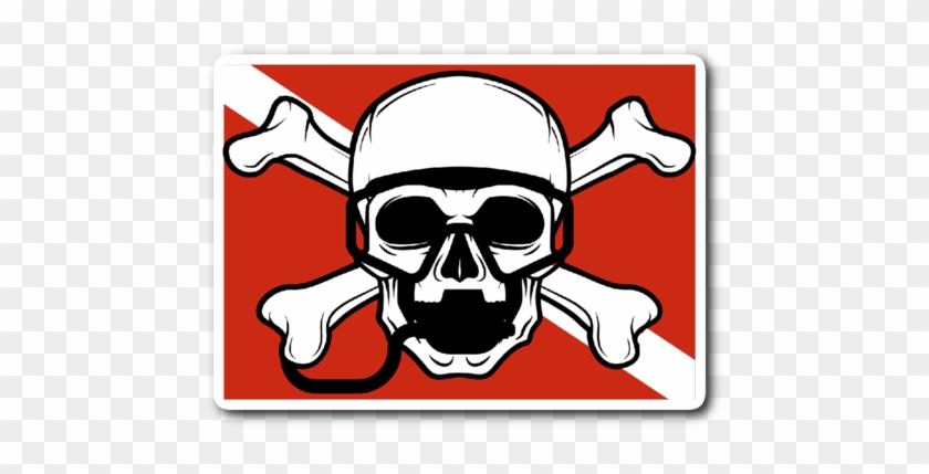 Skull And Crossbones Scuba Diving Flag - Diver Down Flag - Full Size ...