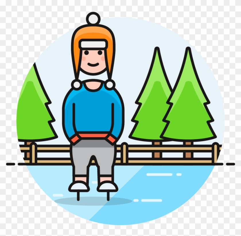 109 Ice Skating Male Caucasian - Cartoon - Free Transparent PNG Clipart ...