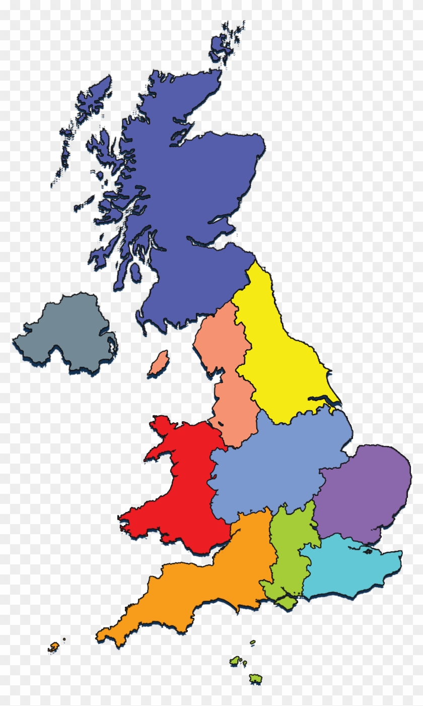 Rya Regions & Home Countries - Uk Region Outline Map - Full Size PNG ...