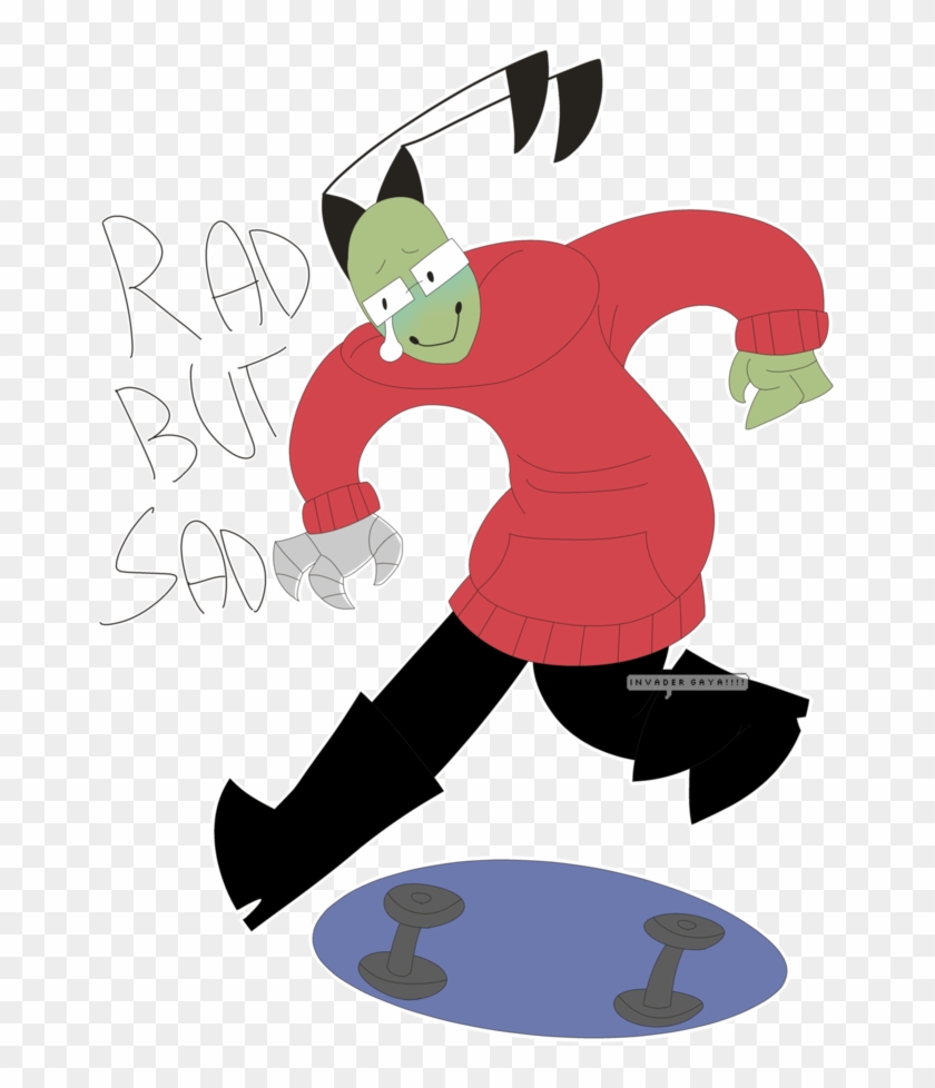 Rad But Sad By Invadergaya - Cartoon - Free Transparent PNG Clipart ...