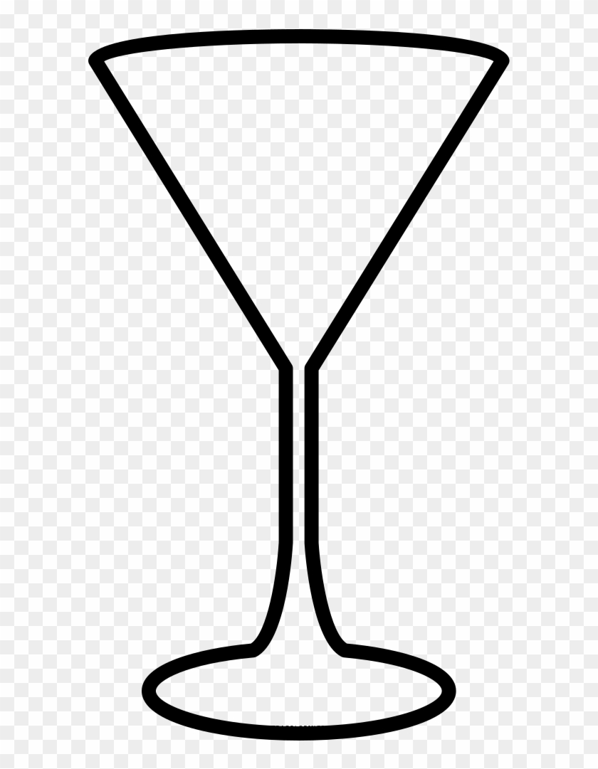 Martini Glass Coloring Page - Vaso Para Dibujar - Full Size PNG Clipart ...