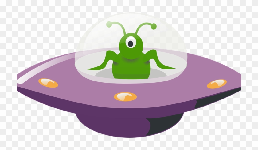 An Alien Piloting A Flying Saucer - Ufo Clipart - Full Size PNG Clipart ...