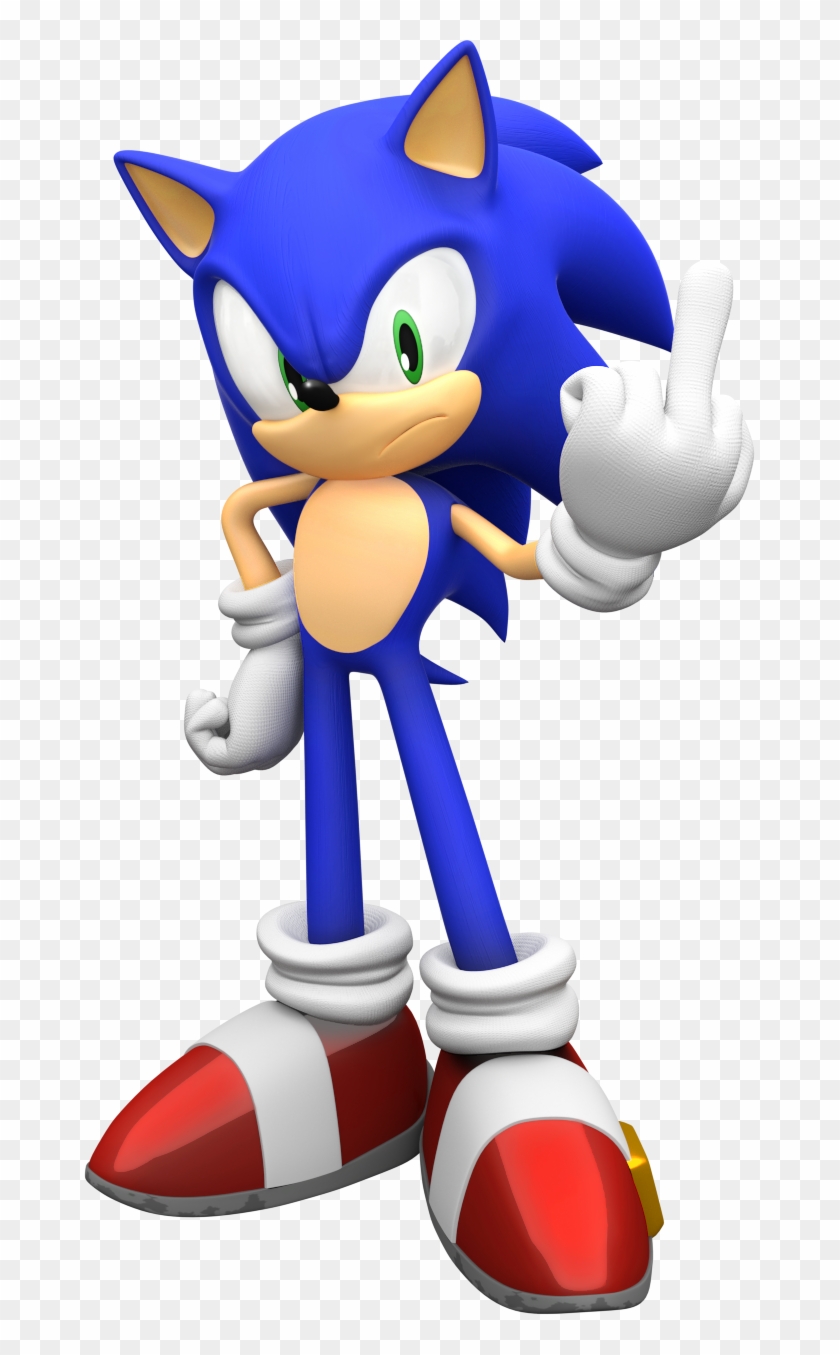 Sonic The Hedgehog Middle Finger By Mintenndo-d6js088 - Sonic With ...