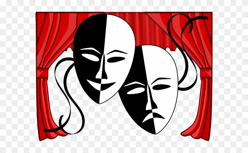 Theatre Masks Clip Art - Theatre Curtains Clip Art - Full Size PNG ...