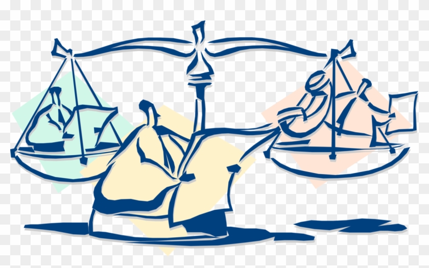 Vector Illustration Of Businessman Weighing The Options - Vector ...