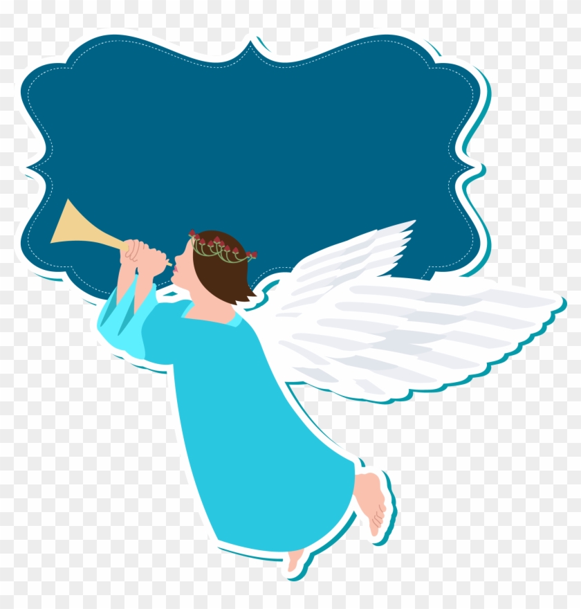 Vector Hand-painted Angel Tag - Vector Hand-painted Angel Tag - Free ...