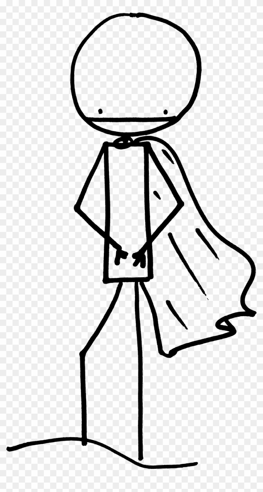 Stick Man With Cape - Stick Figure With Cape - Full Size PNG Clipart ...