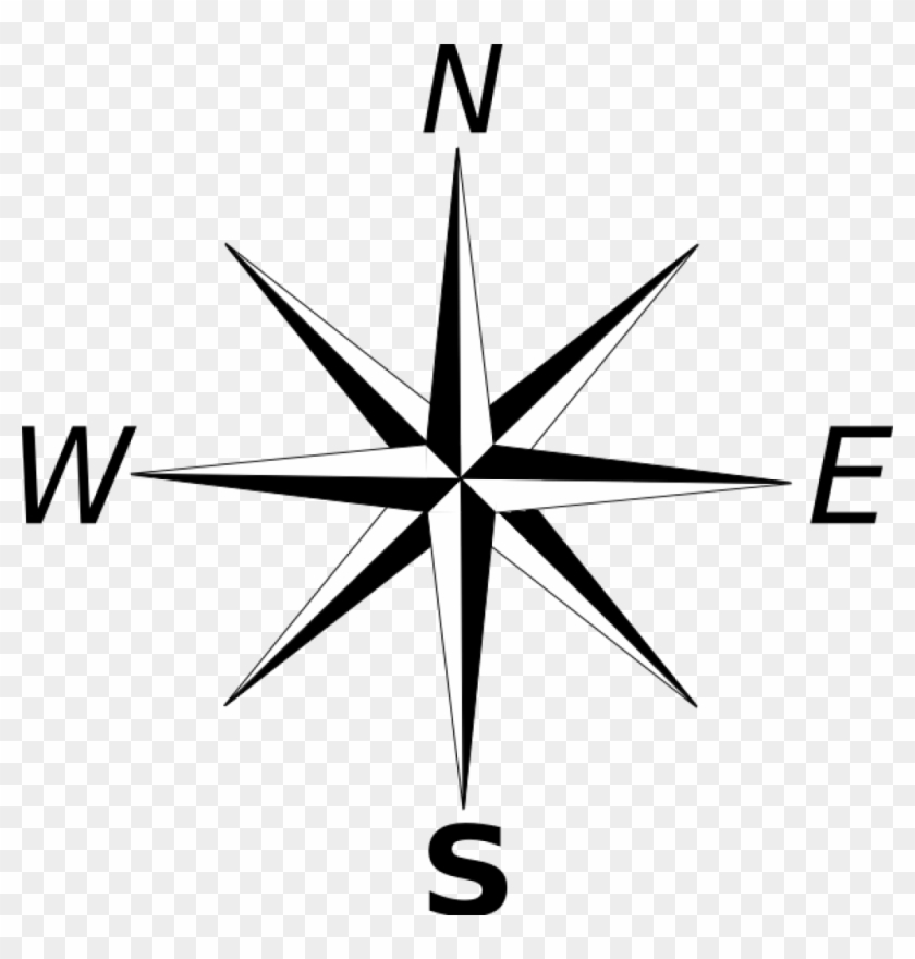 Simple Compass Rose Clip Art Cardinal And Intermediate Directions 