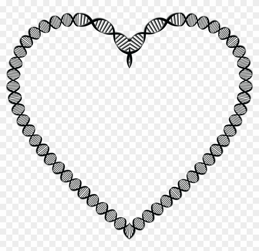 Free Clipart Of A Dna Double Helix Strand Heart Frame - Heart Frame In ...