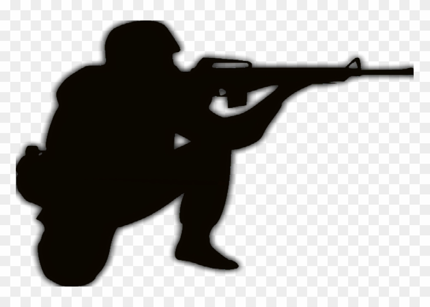 Sniper Clipart Crouch - Soldier Silhouette Embroidery Design - Full ...