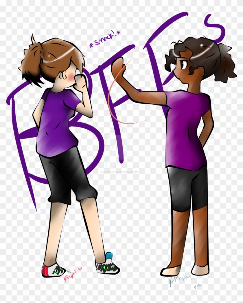 Slap Time With Bff By Kittyface27 - Cartoon - Full Size PNG Clipart ...