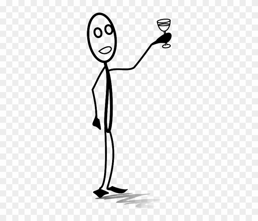 Drink, Toast, Cheers, Glass, Man, Stick-man - Drinking Of You Greeting ...