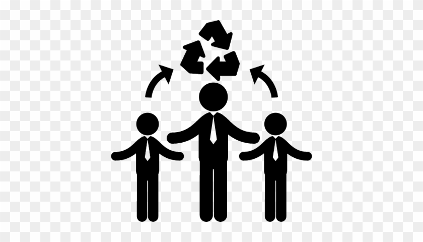 Men With Recycle Symbol Vector - Business Man Stick Man - Full Size PNG ...