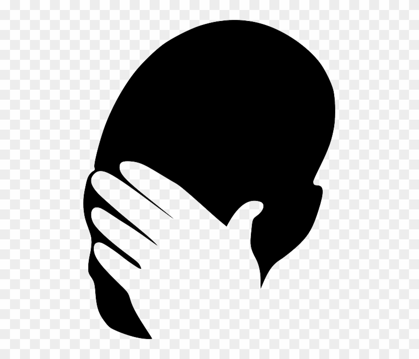 Ashamed, Sad, Silhouette, Face, Hand, Shield, Man - Facepalm Clipart ...