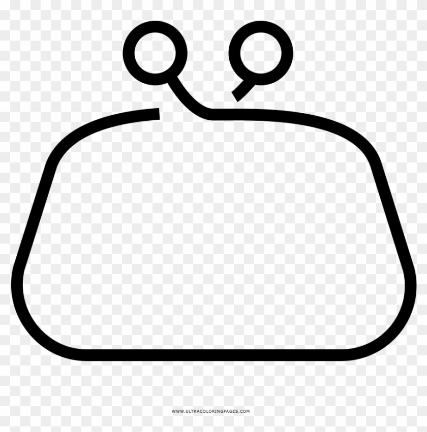 Coin Purse Coloring Page - Clip Art Black And White Coin Purse - Full ...