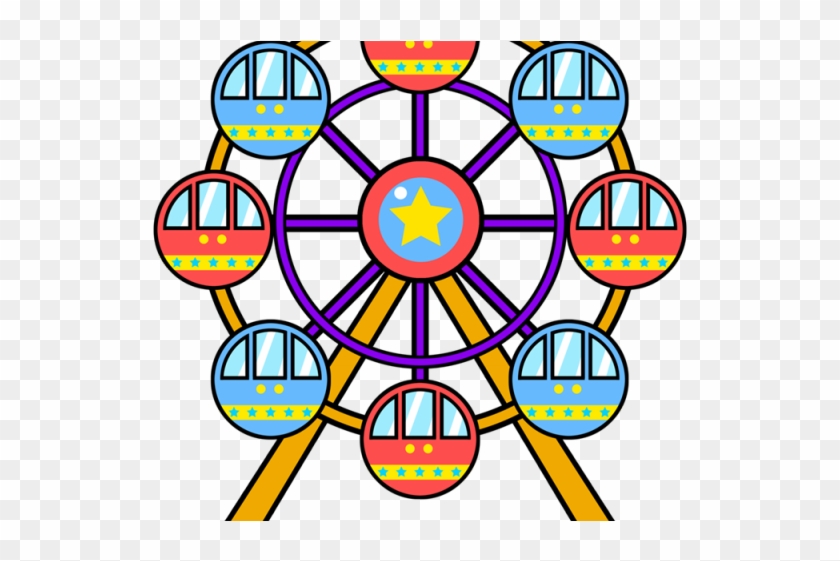 Ferris Wheel Cartoon - Ferris Wheel Cartoon Drawing - Full Size PNG ...