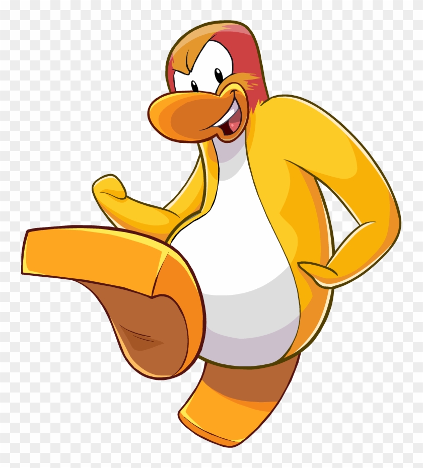 A Yellow Penguin Wearing The Hot Sauce Face Paint - Penguin - Full Size ...
