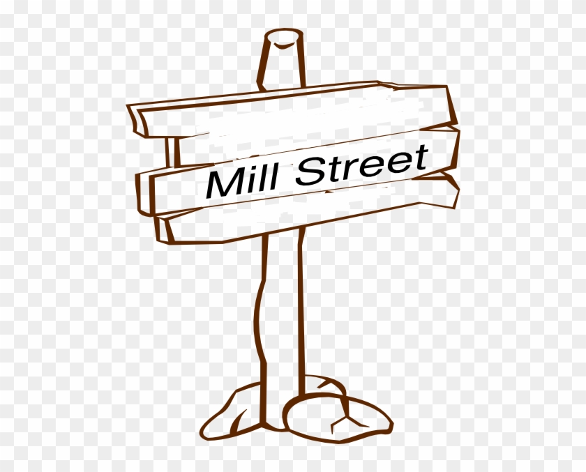 Mill Street Sign Clip Art At Clker - Wooden Sign Clip Art - Full Size ...
