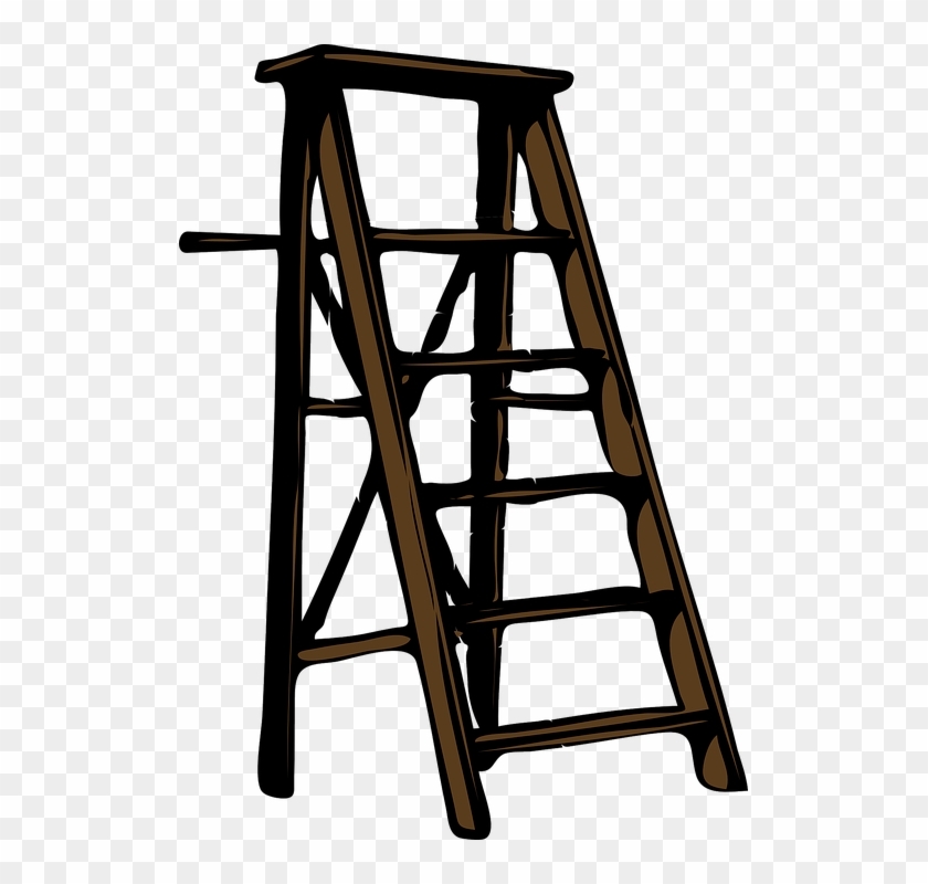 Ladder Wood Step Steps Tool Brown Staircase - Ladder Clipart - Full ...