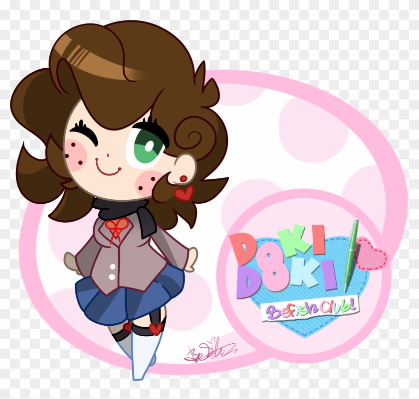 Oc Fanartdoki Doki Self-insert Club - Cartoon - Full Size PNG Clipart ...
