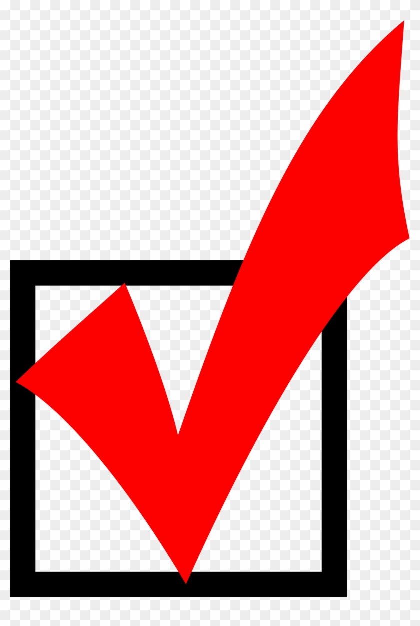 Red Check Mark Over Black Box - Box With Check Mark - Full Size PNG ...