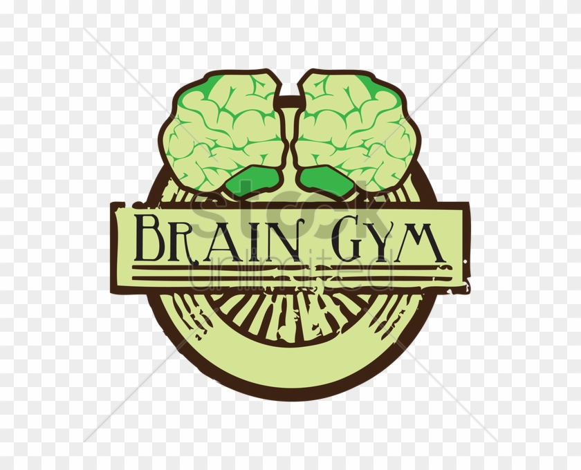 Human Brain With Brain Gym Label Clipart - Euclidean Vector - Full Size ...