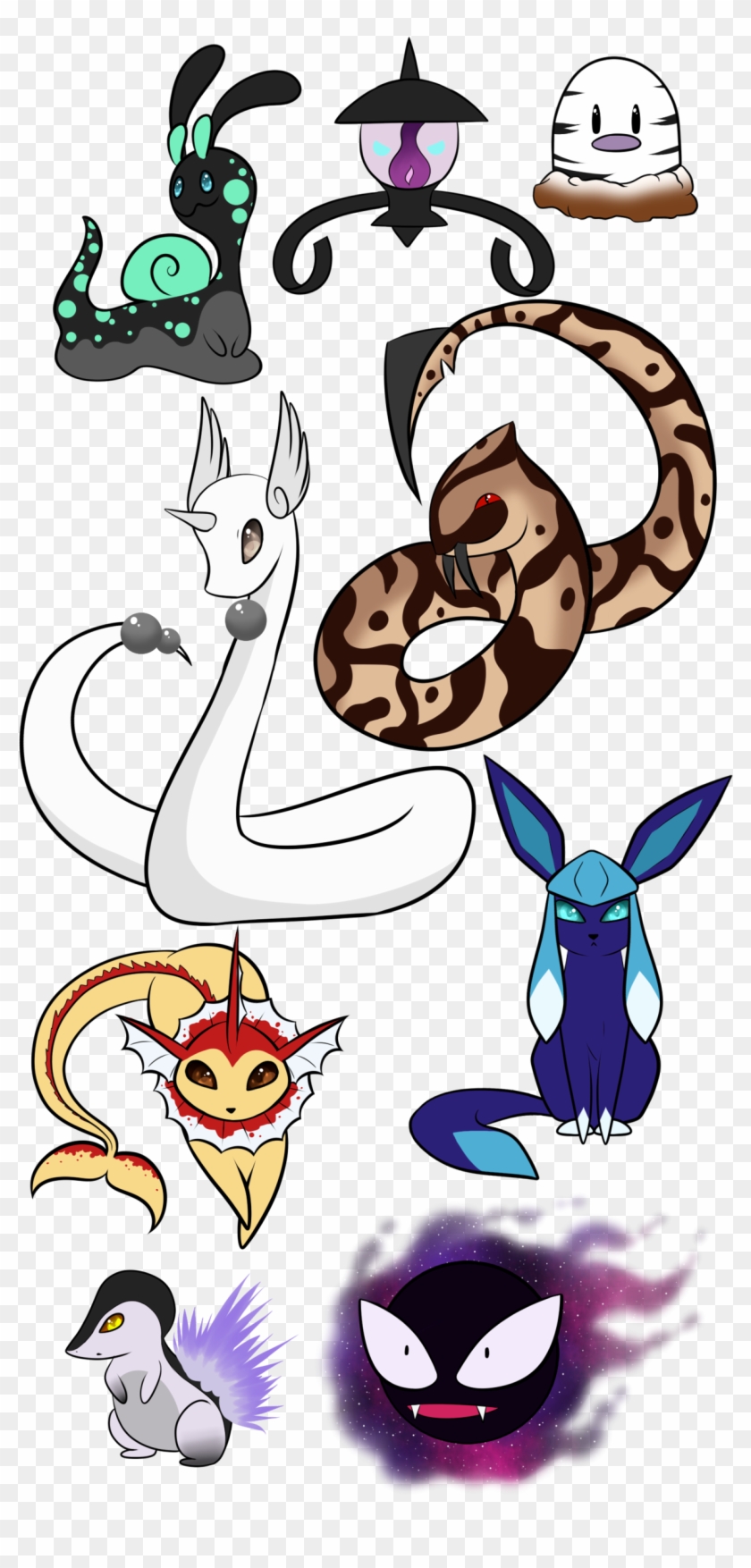 Pokemon Designs Set 5 By Marushi-dracul - Cartoon - Free Transparent ...