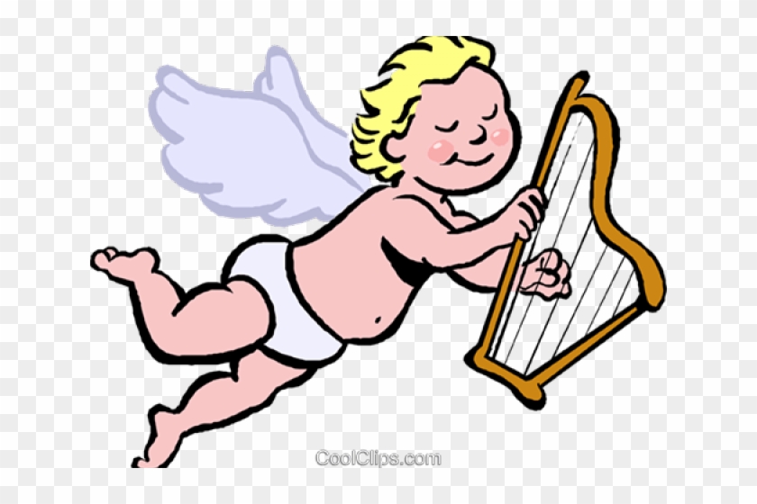 Harp Clipart Cupid - Cartoon Angel Playing Harp - Full Size PNG Clipart ...