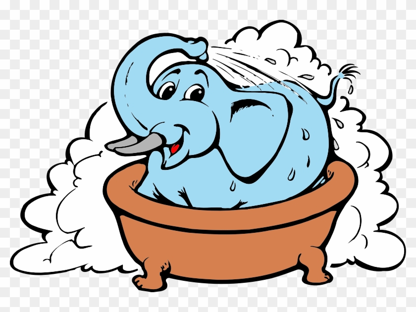 By Firkin - Elephant In Shower Cartoon - Free Transparent PNG Clipart ...