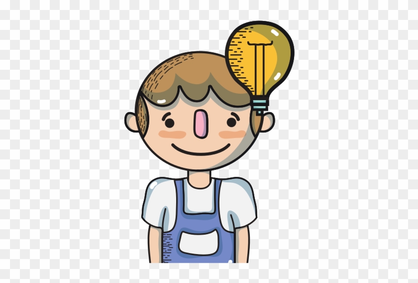 Boy With Bulb Idea - Vector Graphics - Full Size PNG Clipart Images ...